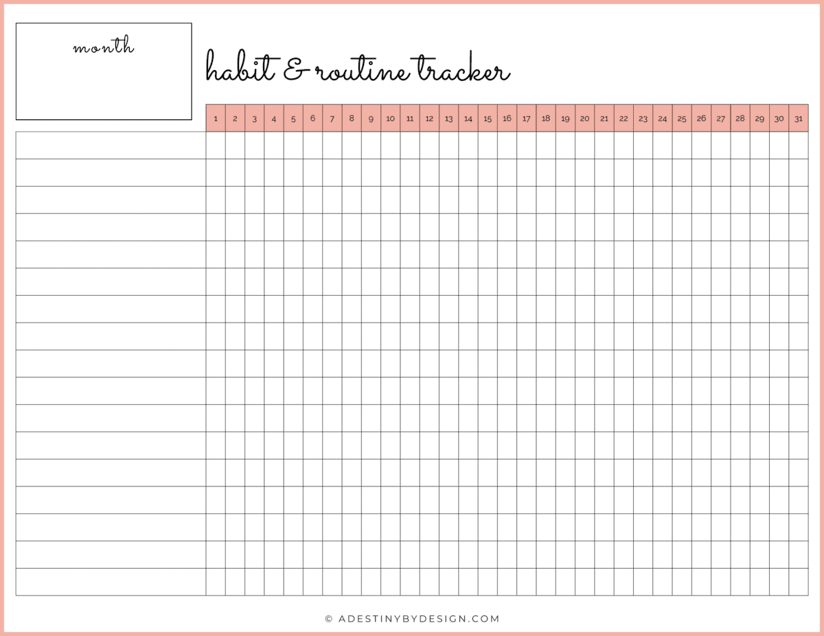 Free Habit Tracker - A Destiny By Design | by Destiny Olivia