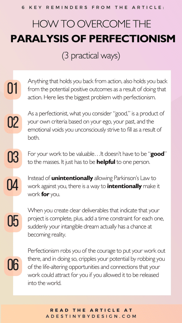 How To Overcome The Paralysis Of Perfectionism (3 Practical Ways) - A ...